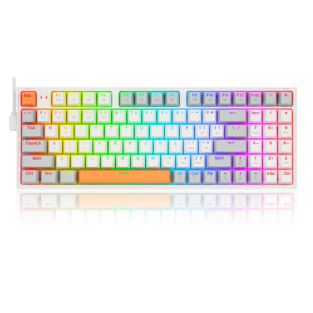 Redragon KITAVA K636 94 Keys Mechanical Gaming Keyboard (Red Switch) (K636WGO-RGB V2/K636GWO-RGB ...