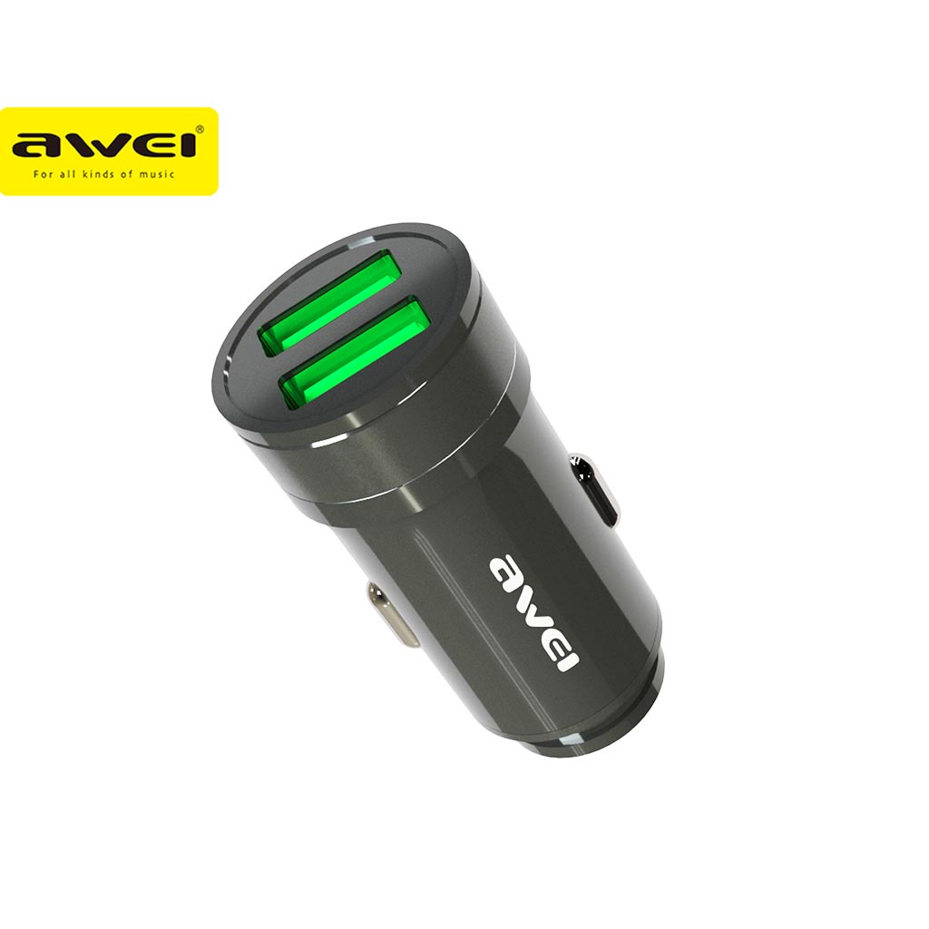 Awei C-830 Dual-Output USB 2 Car Charger Super Fast Charging For Mobile ...