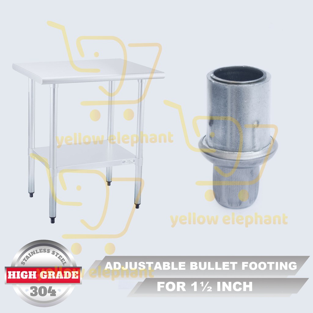 Stainless Steel 304 Bullet Footing 1 1/2 Inch Adjustable Table Legs ...