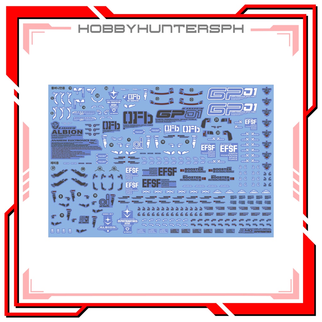 Delpi Decal MG GP01/FB Zephyranthes Waterslide Decals | Shopee Philippines