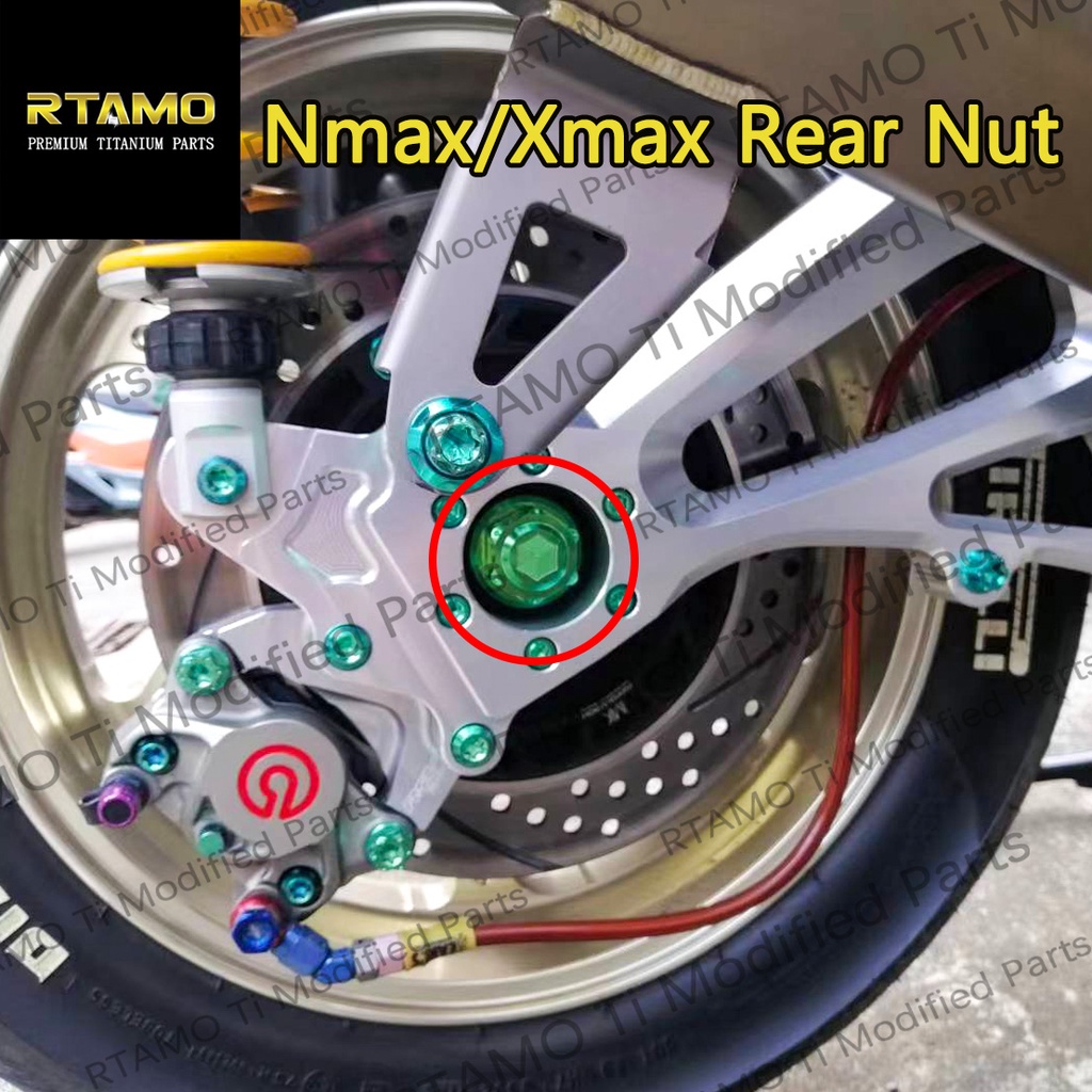 RTAMO Titanium Gr5 Rear Nut For Nmax Xmax Mio Fino Nouvo Click Gear ...