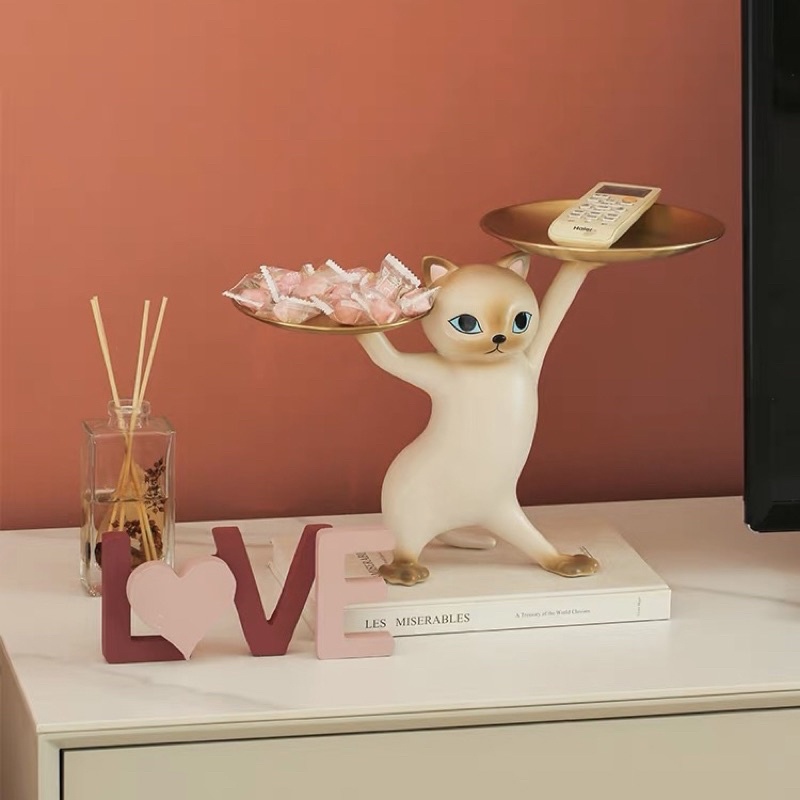 VIĆI Creative Sassy Cat Table Classy Home Decoration Key Tray Organizer ...