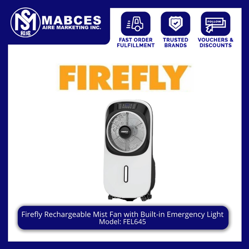 Firefly Rechargeable Mist Fan with Built-in Emergency Light FEL645 ...