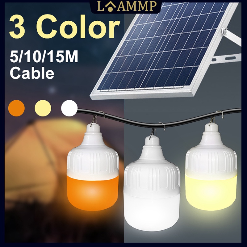 3 Modes Solar Light Bulb Yellow Light Bulb With Remote Waterproof ...