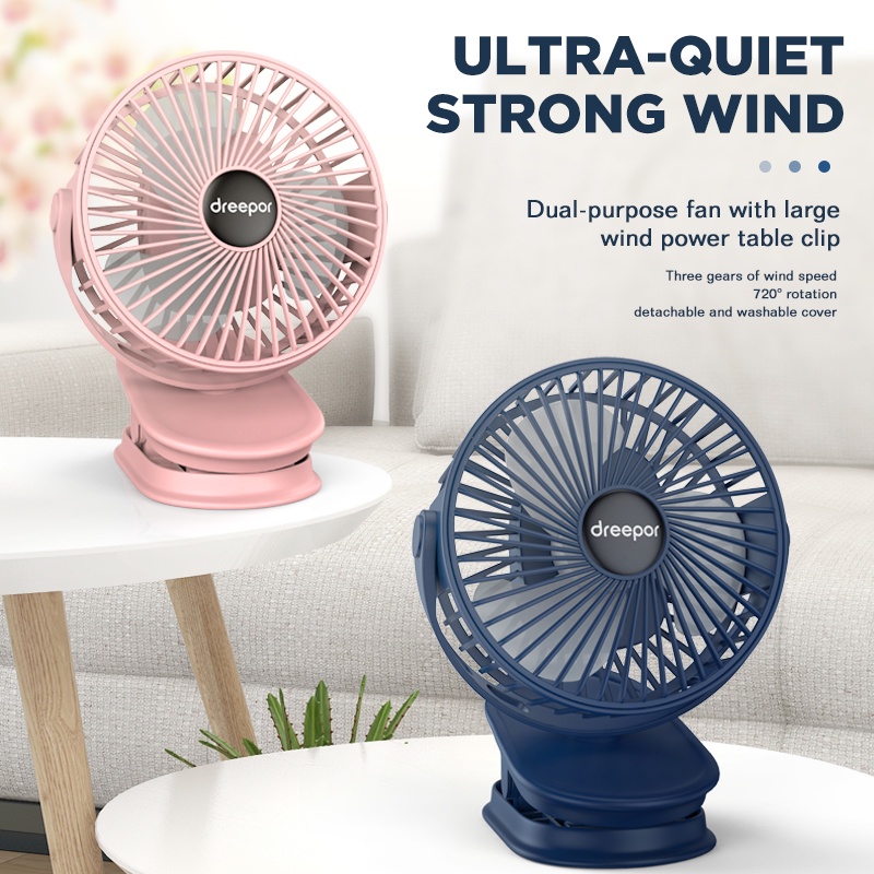 Homie mini fan Adjustable and Washable Desktop Fan Rechargeable ...