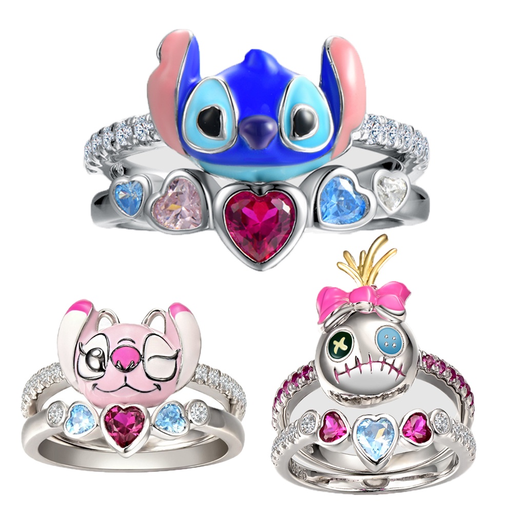 Lilo Stitch Jewelry Rings Fashion Lilo And Stitch Luxury Diamond Stitch ...