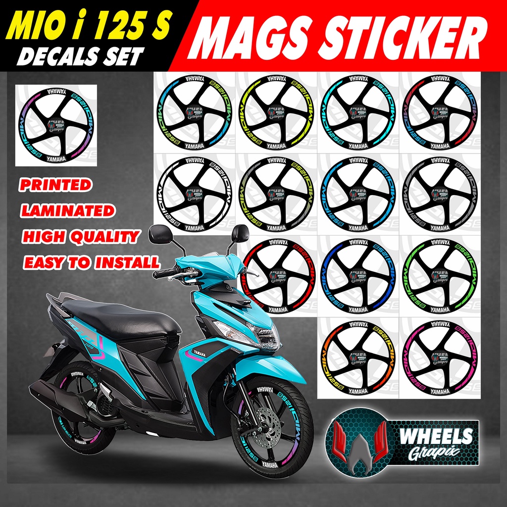 Mio i 125s Yamaha Mags Decals Set (Front & Back) | Shopee Philippines