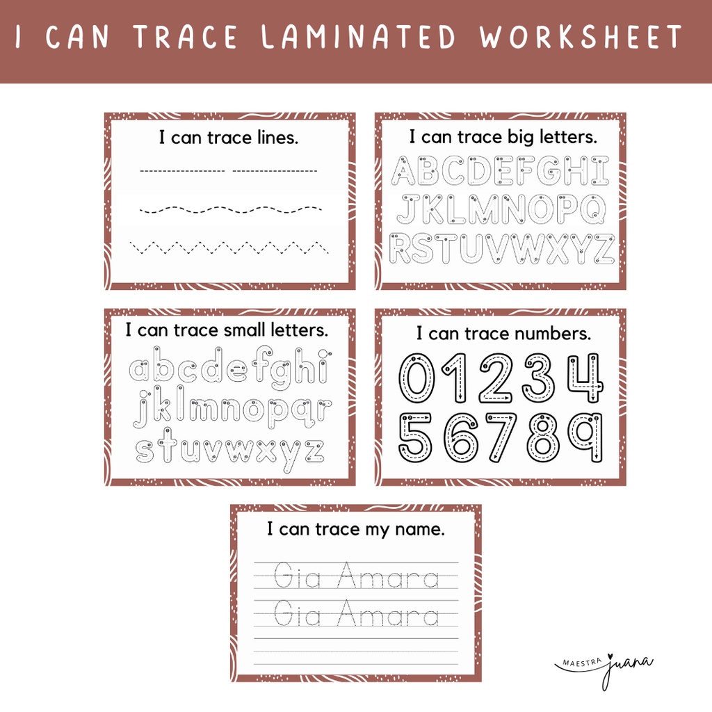 TRACING PRACTICE LAMINATED WORKSHEETS | Shopee Philippines