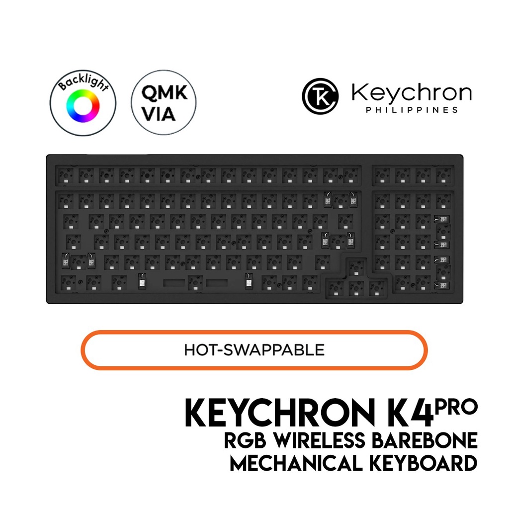 Keychron K4 Pro QMK Barebone Mechanical 96%, Wired/Bluetooth, RGB, QMK ...