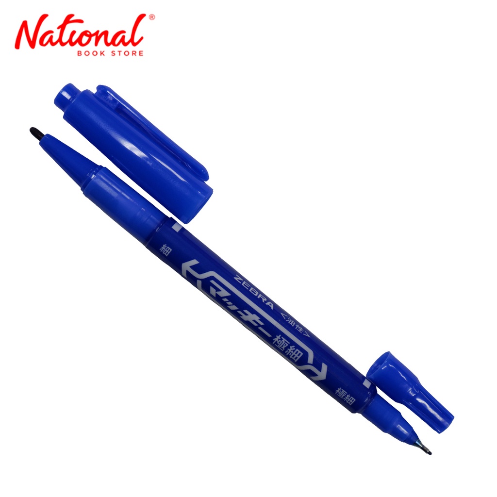 Zebra Dual Tip Permanent Marker Blue, Mo-120 National Book Store ...