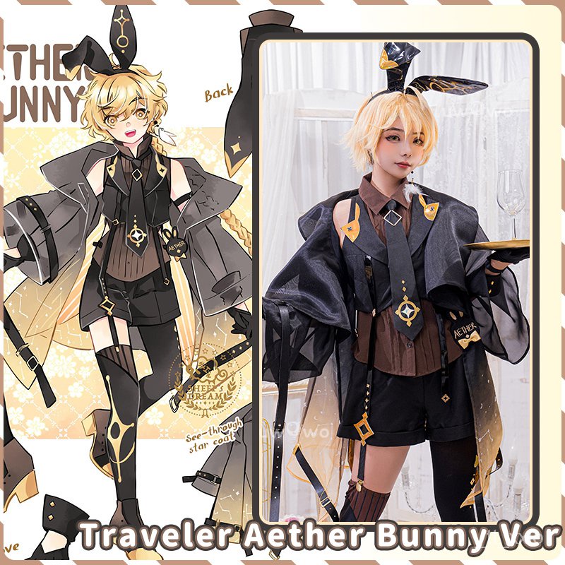PRE-SALE UWOWO Genshin Impact Fanart Aether Bunny Suit Canon Outfit ...