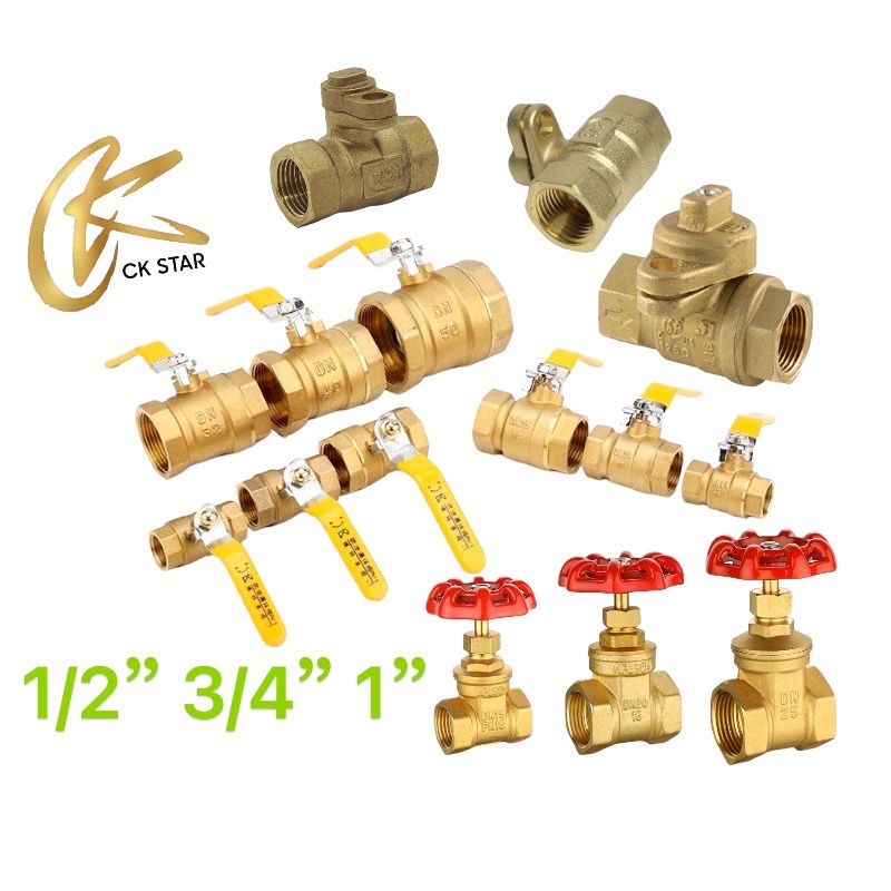 Brass ball valve, brass ball valve w/ lock, brass gate valve, 1/2” 3/4” 1” | Shopee Philippines