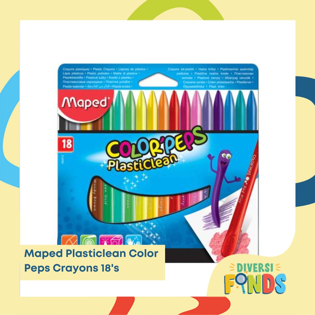 Triangular Shaped Crayons Maped Color'Peps Plasticlean Plastic Crayons ...