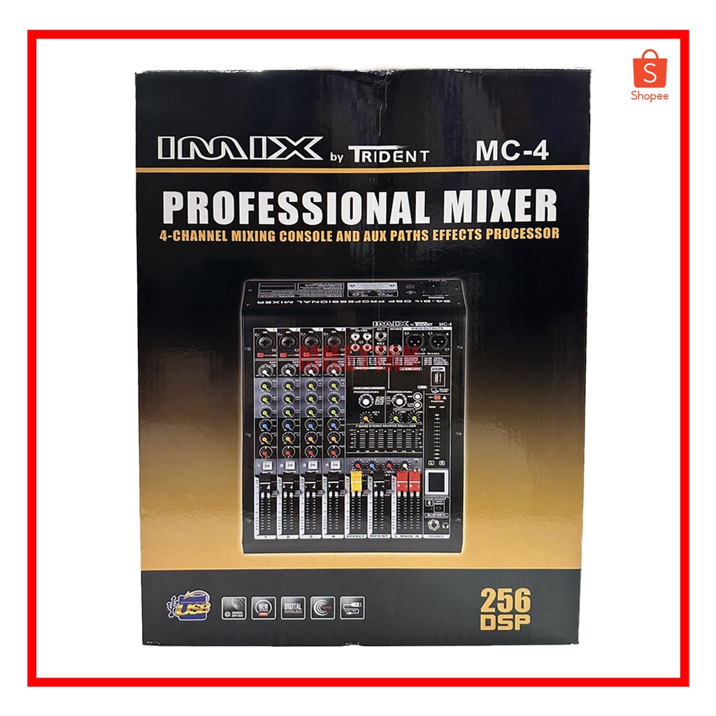IMIX by Trident MC-4 4-Channel Professional Mixer [2 AUX][$-Channel ...