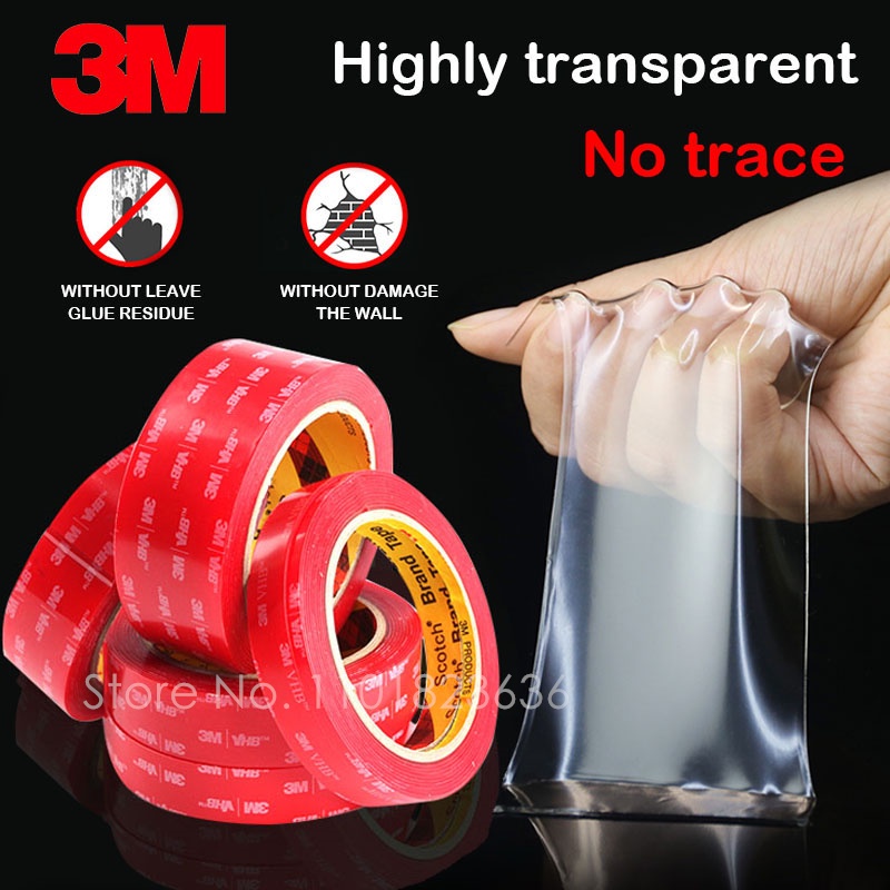 3M VHB Double Sided Tape Heavy Duty Mounting Transparent Heat Resistant Waterproof Nano Tape for ...