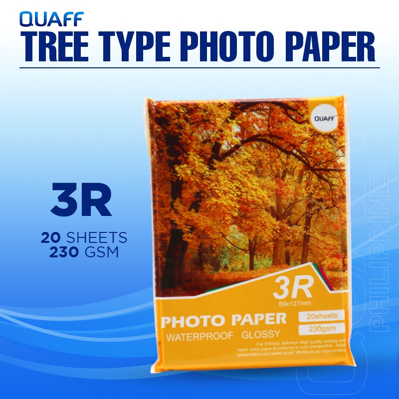 QUAFF Glossy Photo Paper 230GSM With Back Print A4 / 5R / 4R / 3R (20 ...
