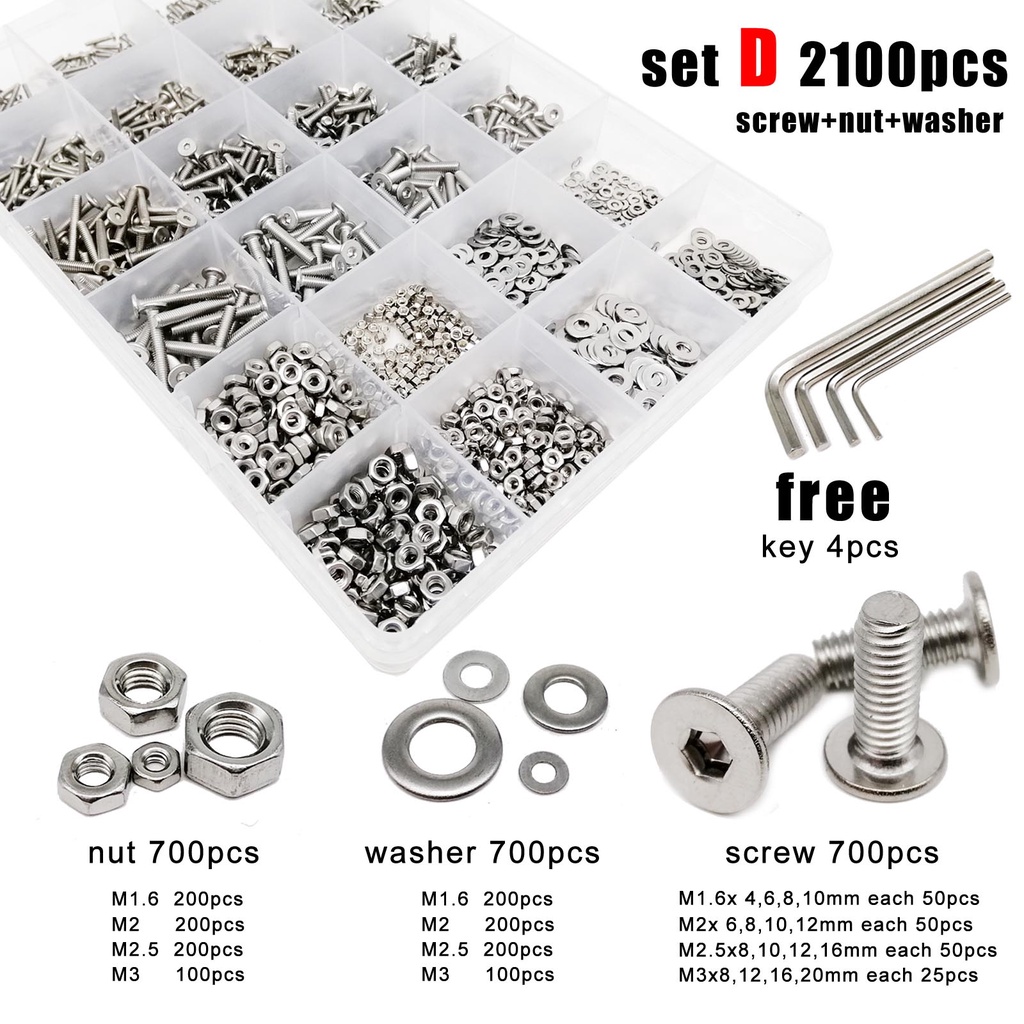 400/2100 M1.6 M2 M3 M4 M5 304 Stainless Steel Hexagon Hex Socket Ultra ...