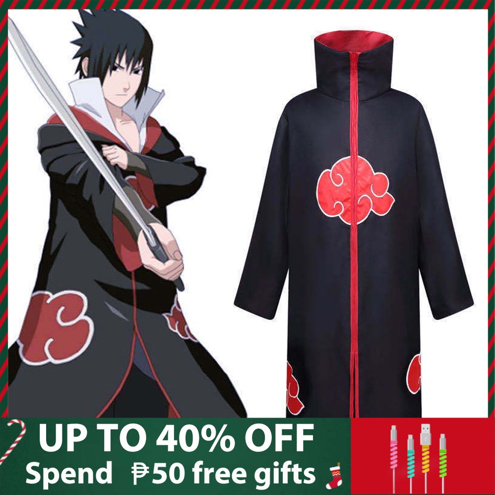 Naruto Costume Akatsuki Cloak Cosplay Sasuke Uchiha Cape Cosplay Anime ...