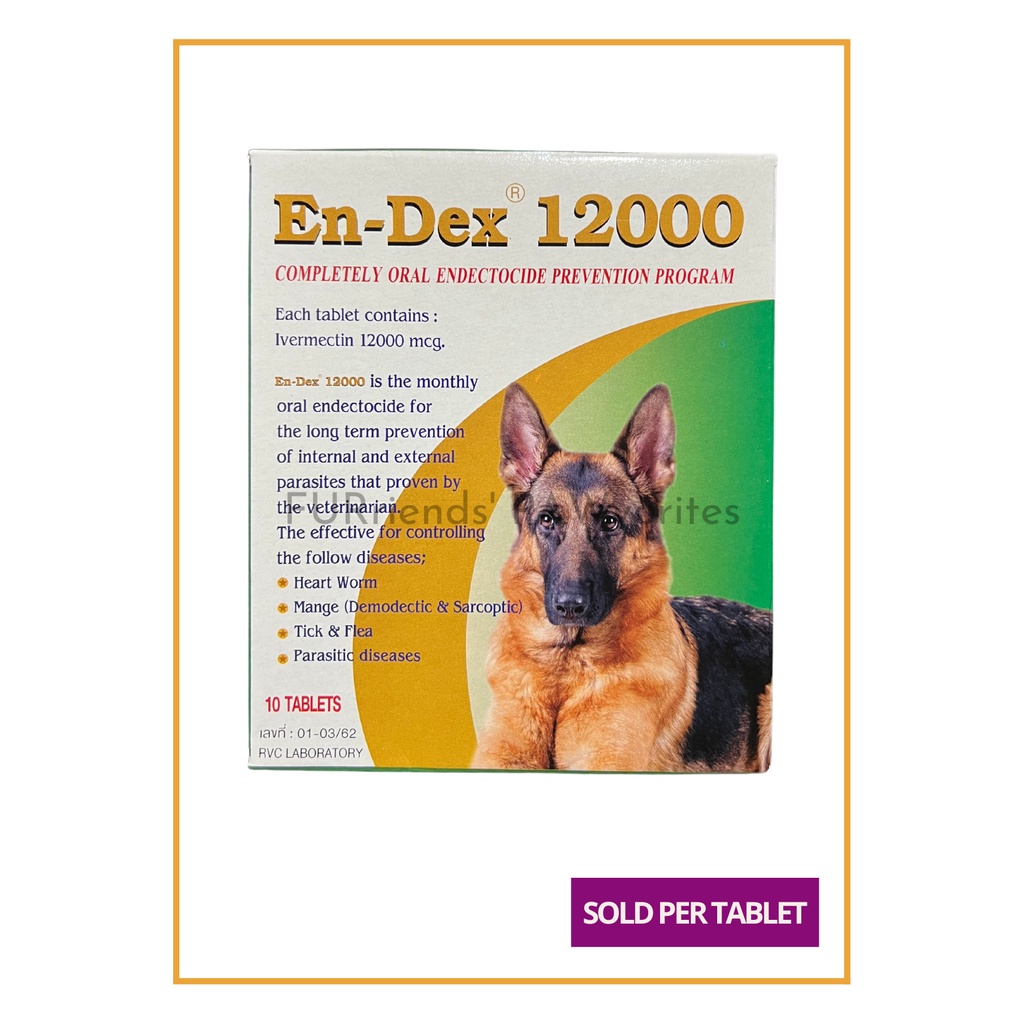 Endex 12000 (Heartworm, Mange, Tick & Flea Control for Cats and Dogs ...