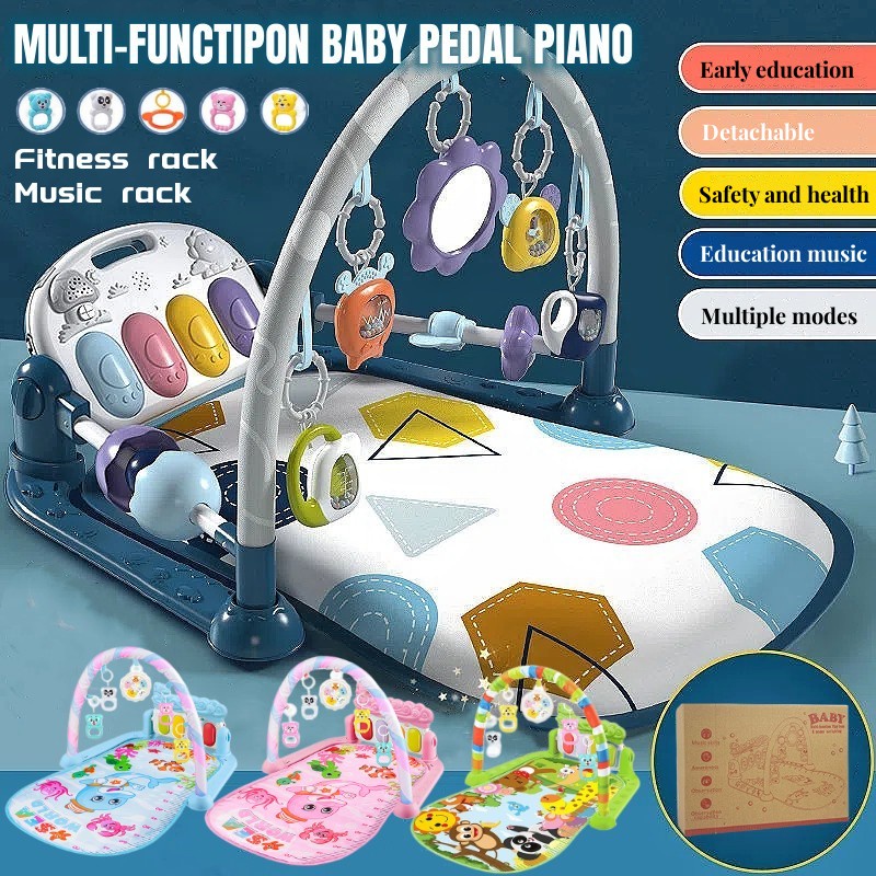 Baby Music Rack Play Mat with Piano Keyboard Early Education Gym ...