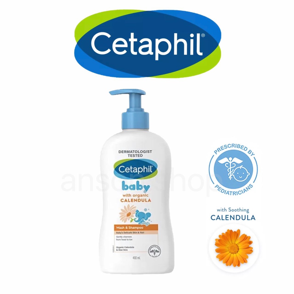 Cetaphil Baby With Organic Calendula Wash & Shampoo 400mL | Shopee ...