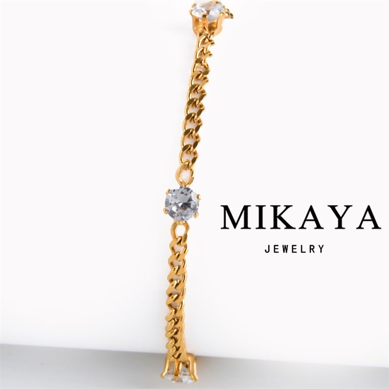 MIKAYA 18K Gold Cubic Zirconia Bracelet Accessories For Women 1137b | Shopee Philippines