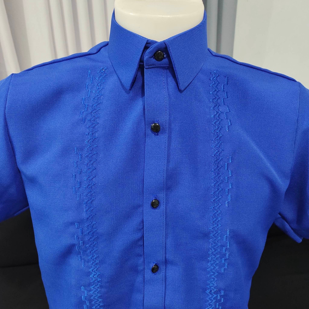 ROYAL BLUE OFFICE AND CHURCH POLO BARONG | Shopee Philippines