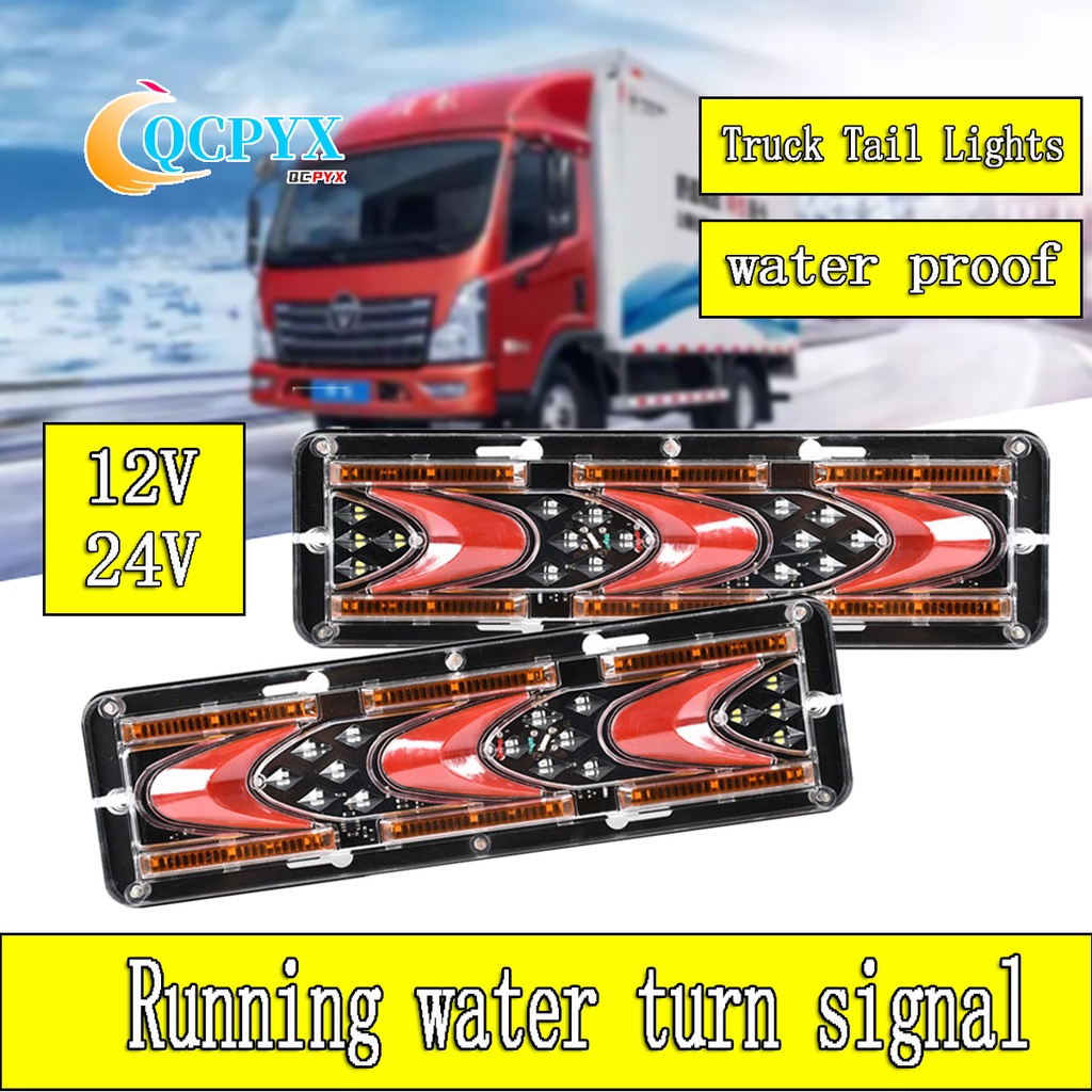 2pcs 12V 24V LED Car Truck Lorry Brake Light Stop Turn Rear Tail ...