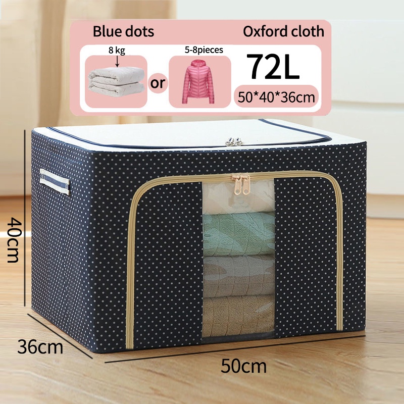 100L Large Capacity Clothes Storage Box Foldable Dustproof Wardrobe ...