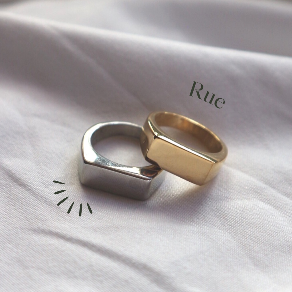 deliciaeph - Rue Rectangular Signet Ring | Shopee Philippines