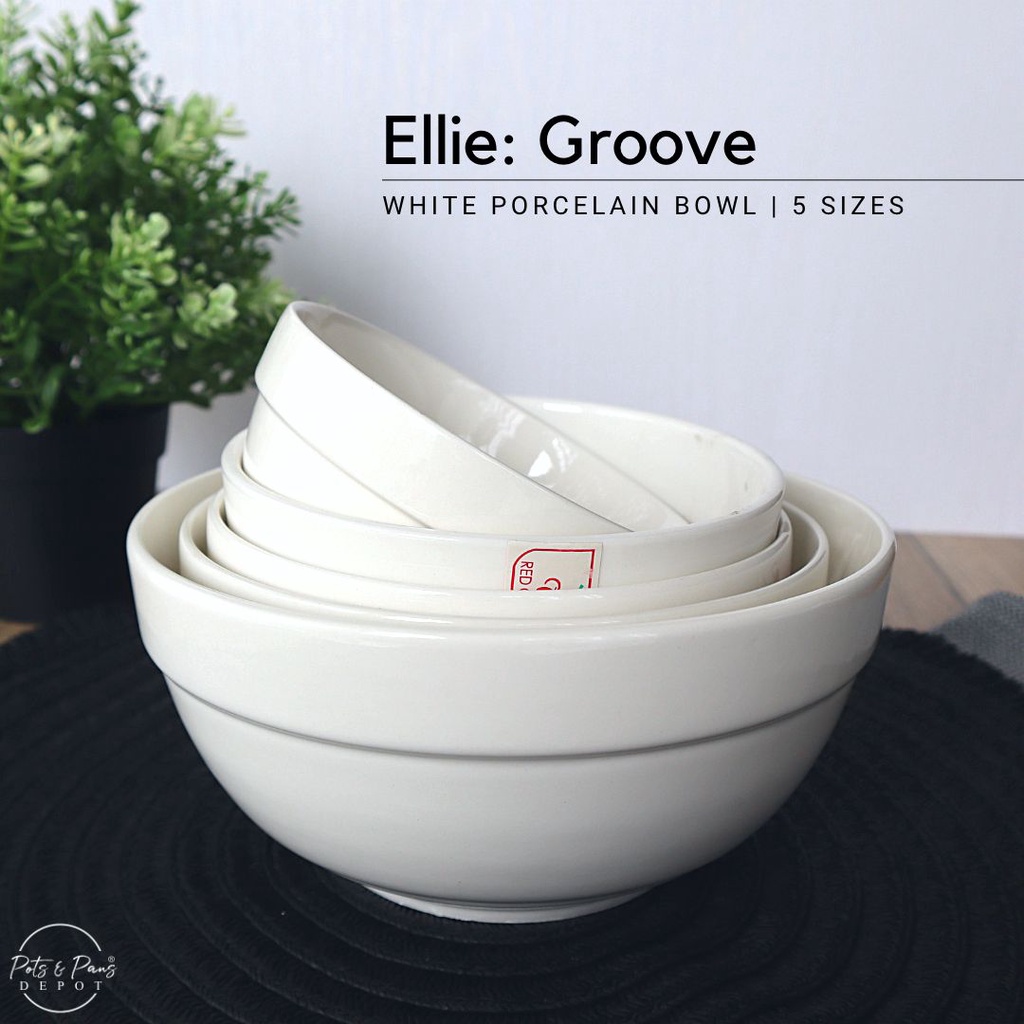Ellie White Porcelain Everyday Bowl- Groove | Shopee Philippines