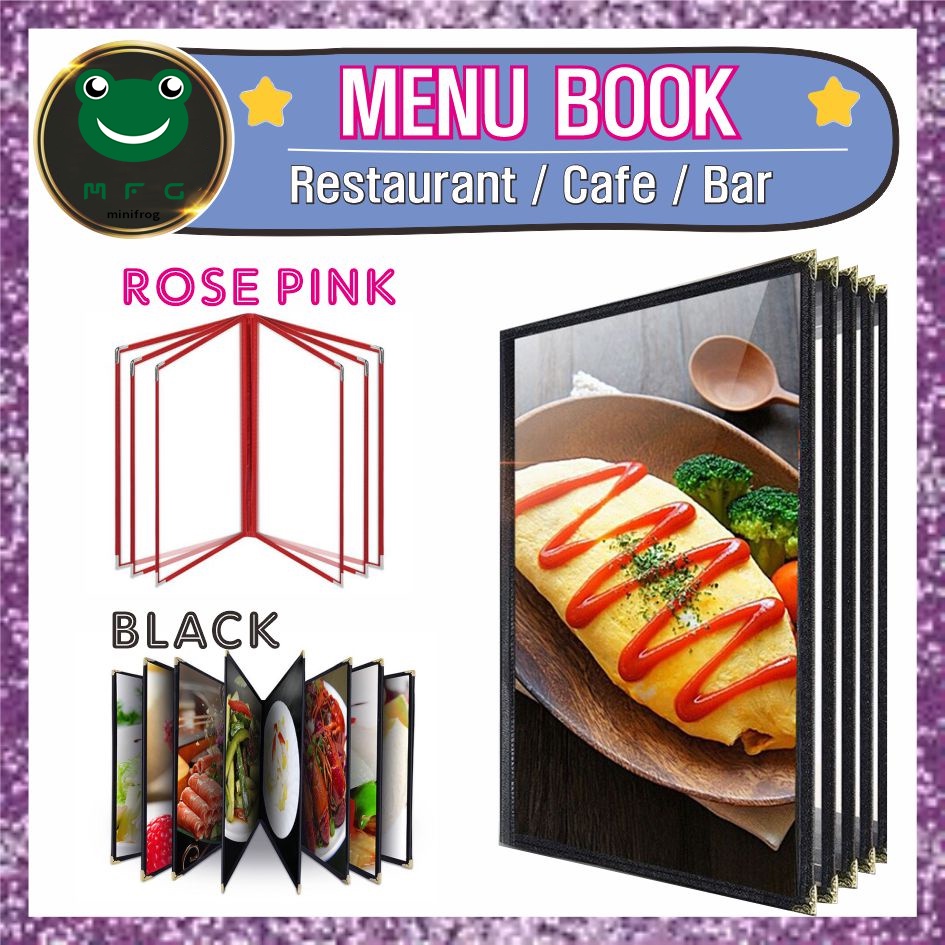 【COD】Menu Cover Cook Book Transparent Holder 1/2/3/4/6/8/10 Page A4 ...