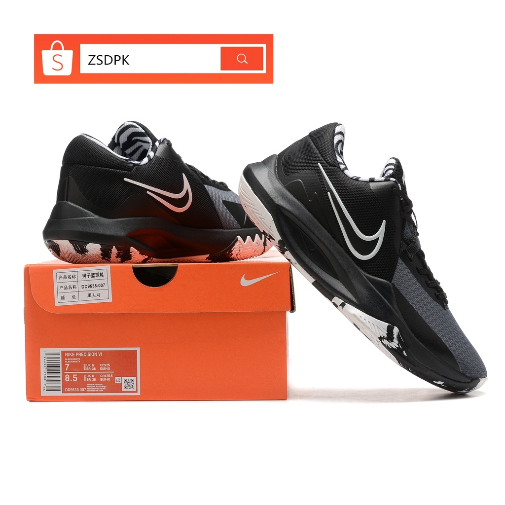 100% Original Nike Precision 6 Black Sport Basketball Shoes for Men ...
