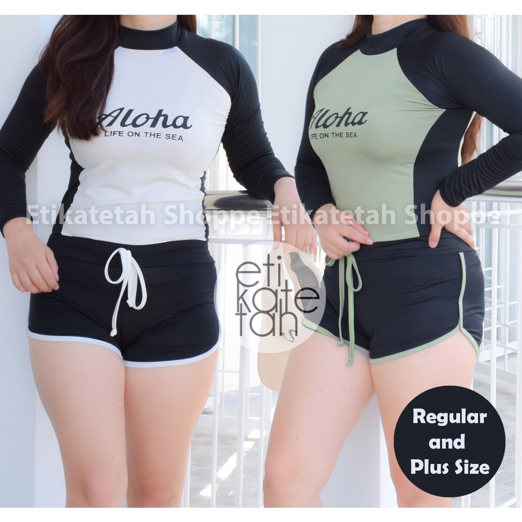 COD Onhand Rash guard rashguard regular and Plus Size | Shopee Philippines