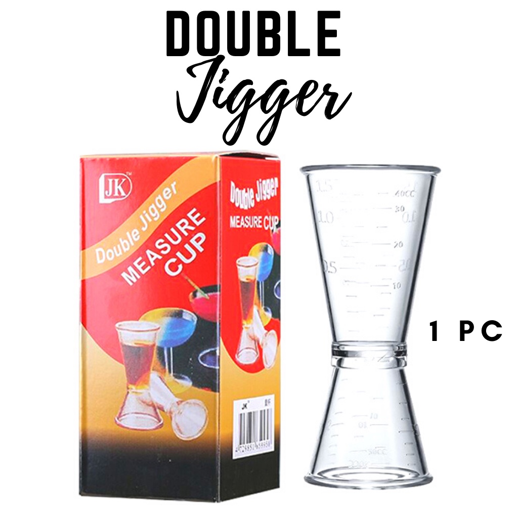 Double Clear Jigger PC Measuring Cup for Milktea, Milk Tea, Fruit Tea ...
