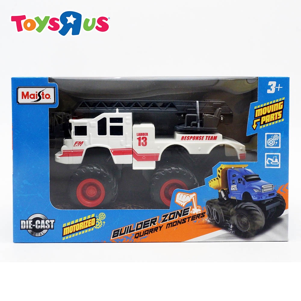 Maisto Fresh Metal Builder Zone Quarry Monster - Ladder Truck (White ...