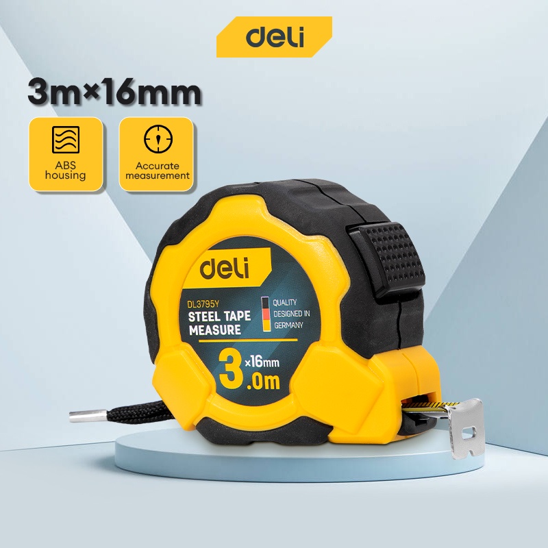 Deli Steel Measuring Tape Industrial 3M | Shopee Philippines