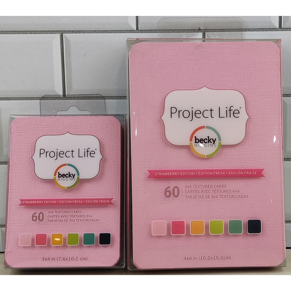 Project Life Becky Higgins Texture Cards - Strawberry Edition 60/Pkg ...