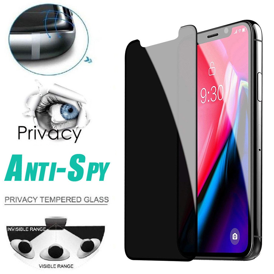 For iPhone 11 12 13 14 Pro Max 13 Mini X XR XS 6 6S 7 8 Plus SE 2020 Full Cover Privacy Tempered ...