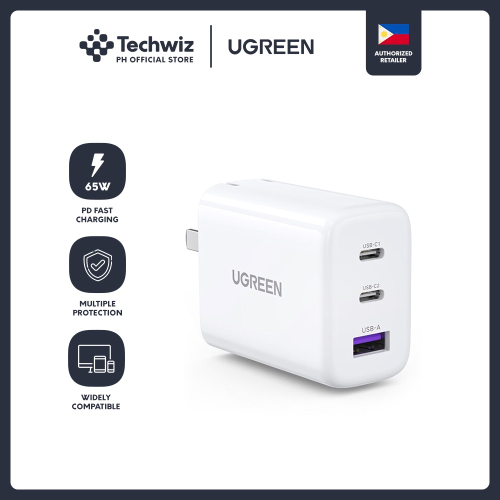 [Techwiz] UGREEN 65W 2C1A Fast Charger (White) US - PH | Shopee Philippines