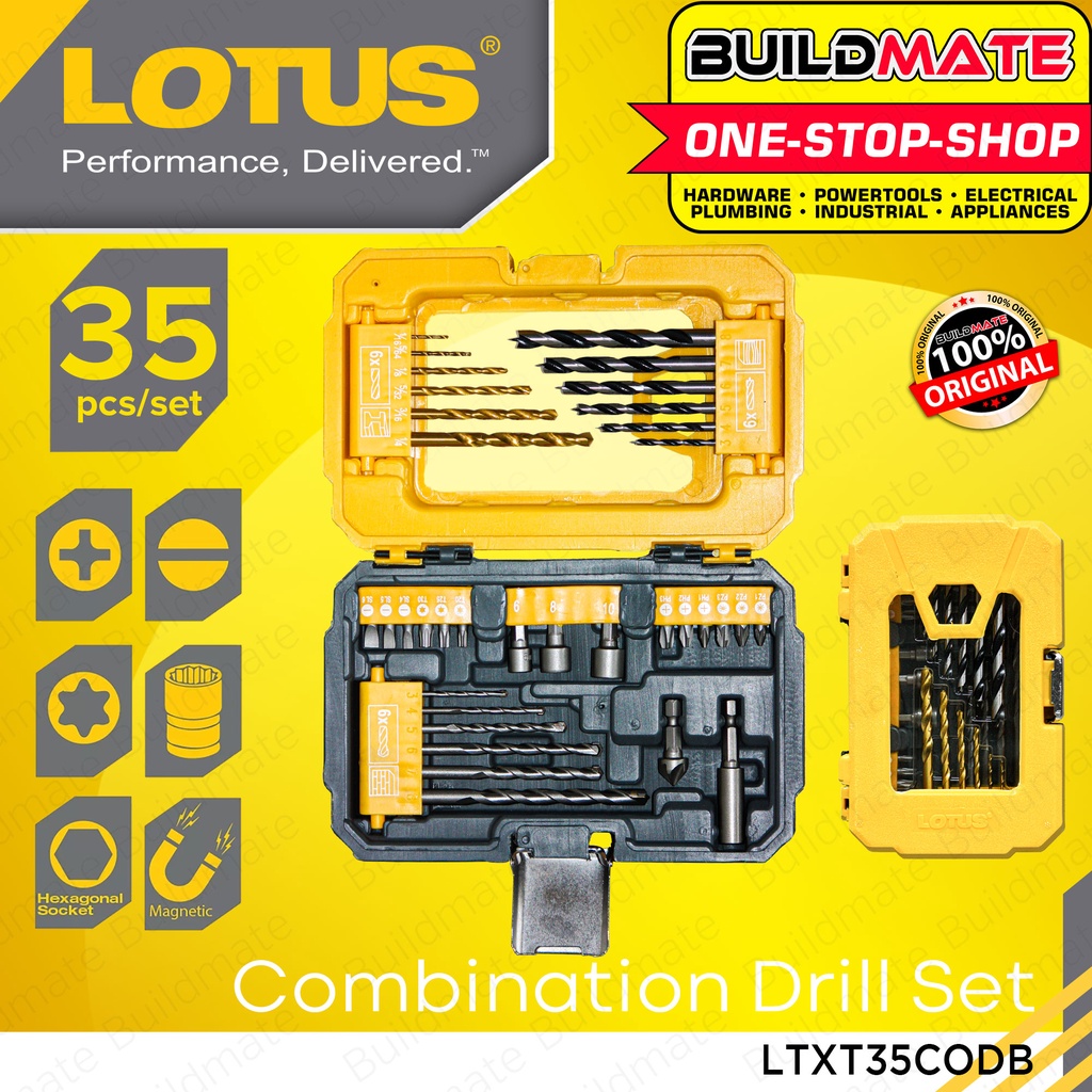 LOTUS Combi Drill Bit Set 35PCS Combination Drill Set Screwdriver Bits ...