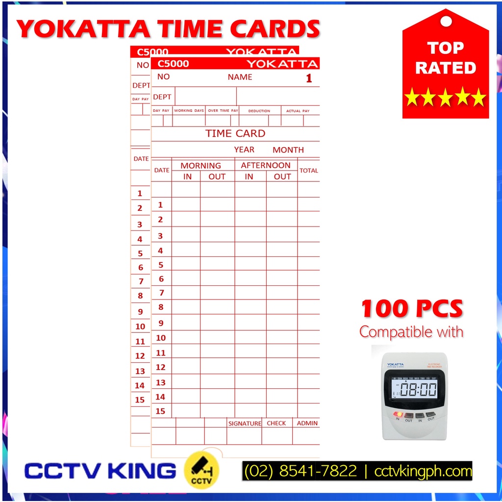 100 pcs Yokatta C5000 Time Cards for Bundy Clock | Shopee Philippines