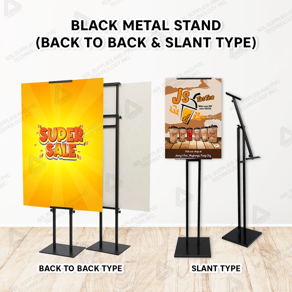 BLACK METAL CARDBOARD STAND BACK TO BACK AND SLANT TYPE #POSTER STAND ...