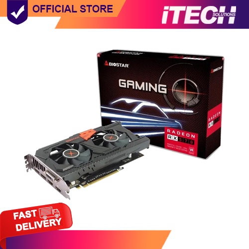 BIOSTAR RADEON RX 570 8GB-GDDR5/DVI+HDMI+DP/256-BIT/ 2*FAN (VA5705RV82 ...