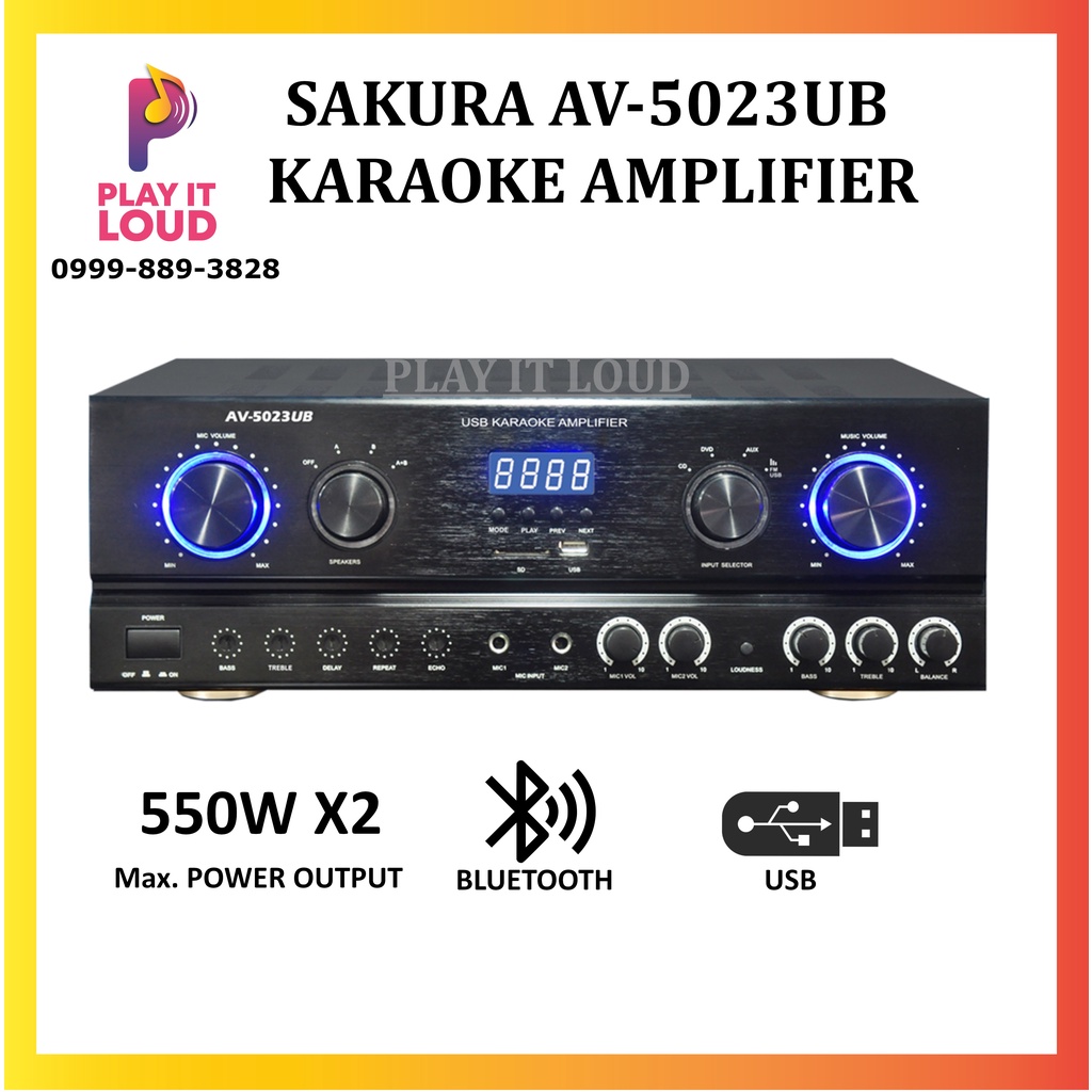 SAKURA AV-5023UB 550W USB KARAOKE AMPLIFIER | Shopee Philippines