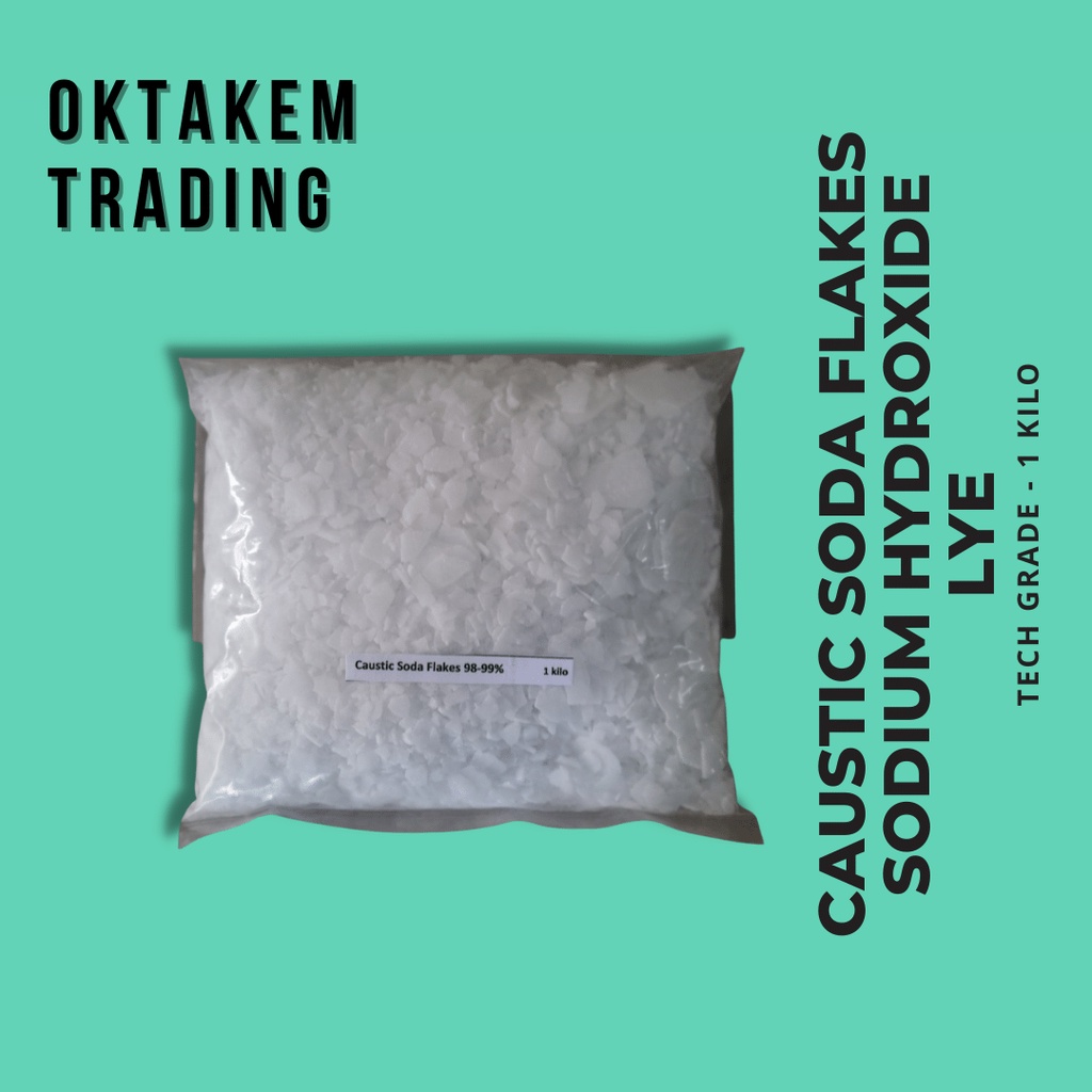 Lye | Caustic Soda Flakes | Sodium Hydroxide for Soap Making Drain Declog 1kg Oktakem | Shopee ...