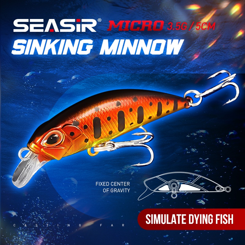 SEASIR Micro Sinking Minnow baubles Fishing lure 3.5g Meteor 5cm Long ...