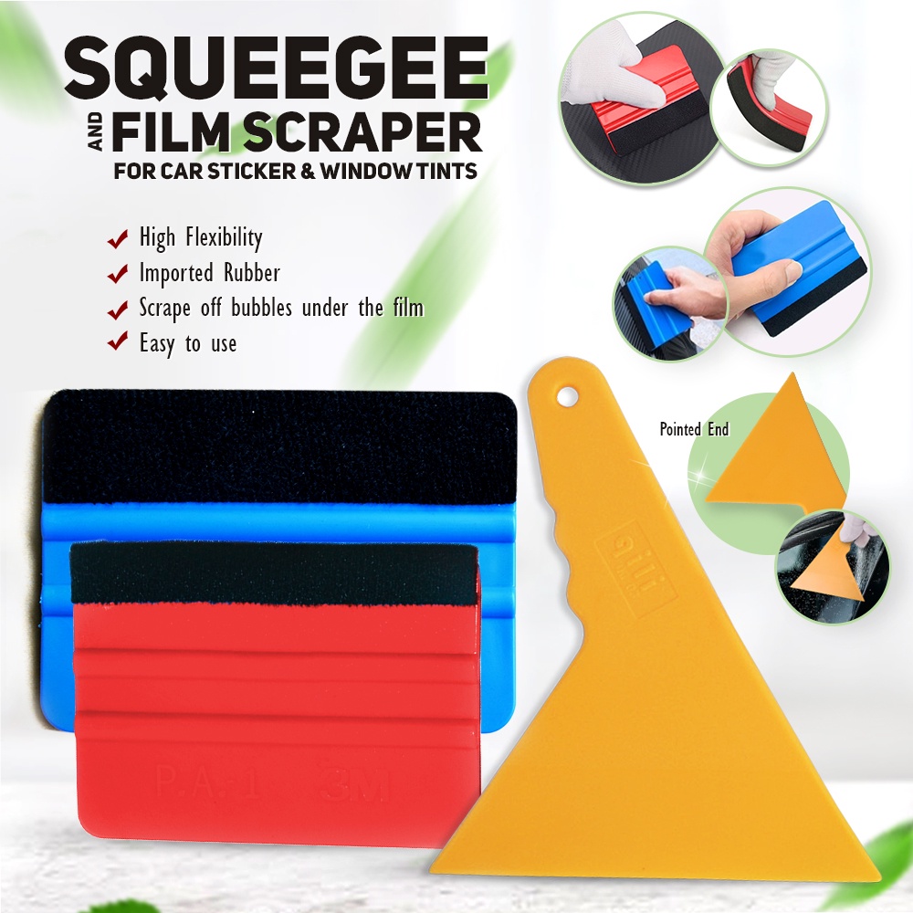 Squeegee And Triangular Film Scraper For Car Sticker Decals Application | Shopee Philippines