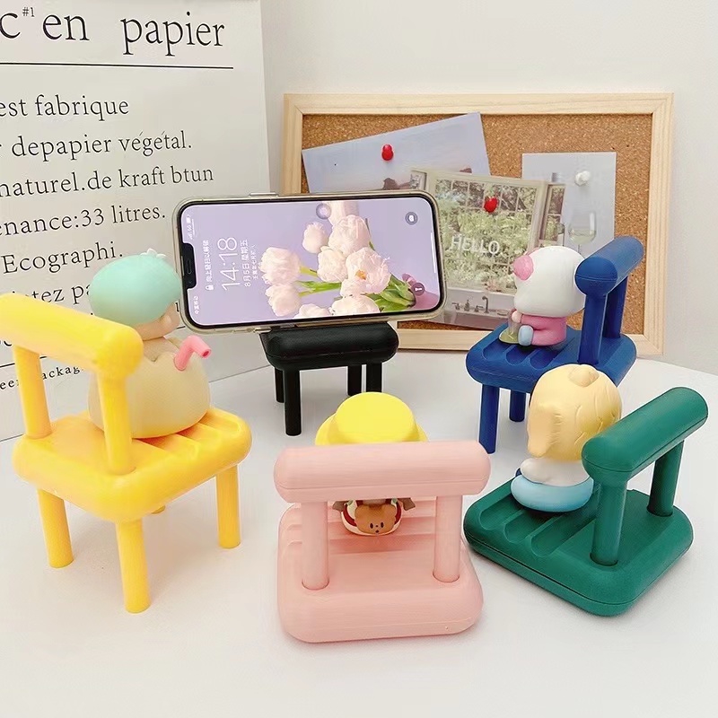 Creative Chair Shape Mobile Phone Holder Foldable Multifunctional Stand ...
