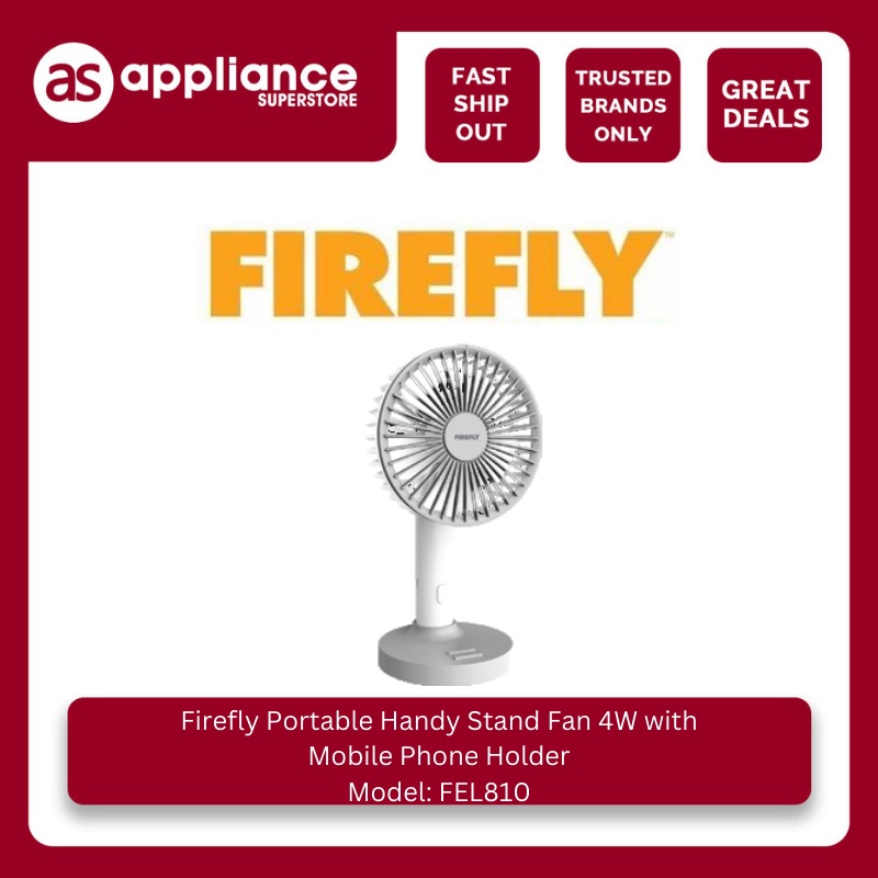 Firefly Portable Handy Stand Fan with Mobile Phone Holder FEL810 ...
